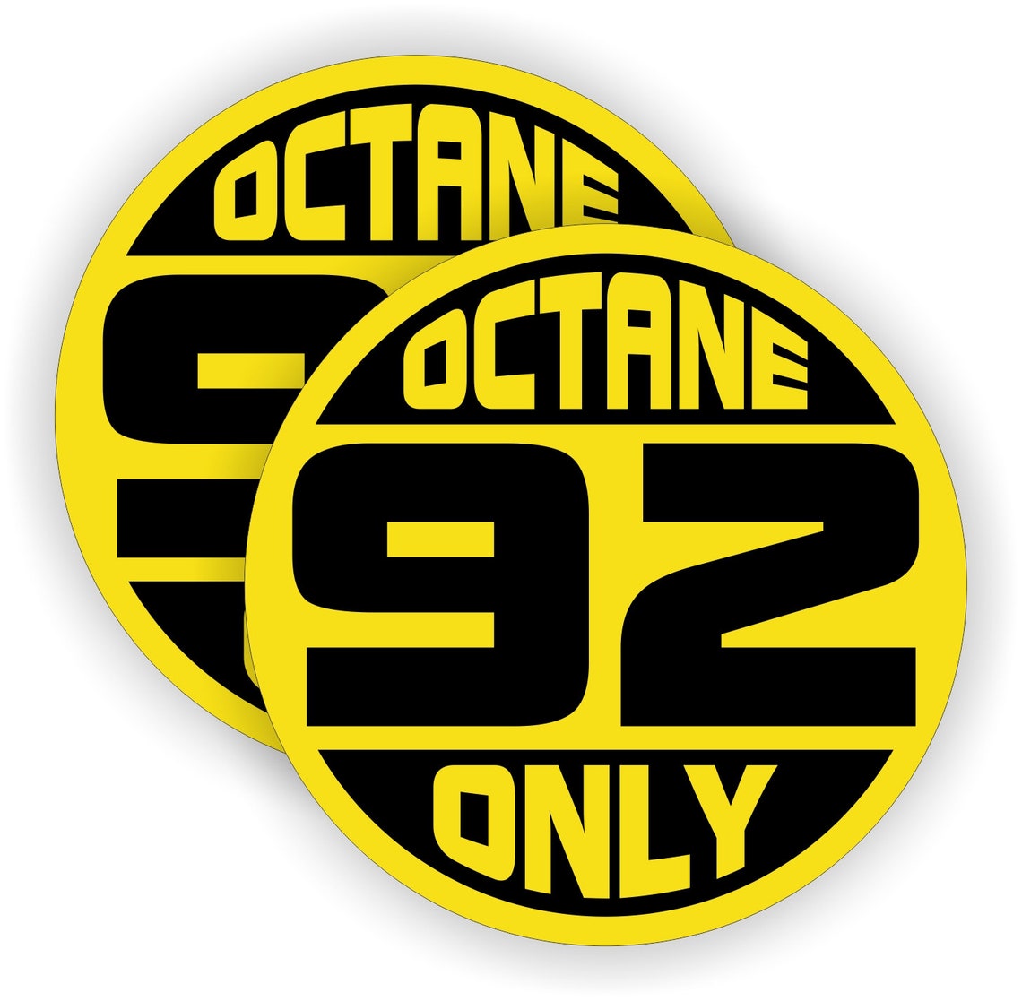 Pair of 87 89 91 92 93 94 100 OCTANE ONLY Round Vinyl Stickers - Etsy