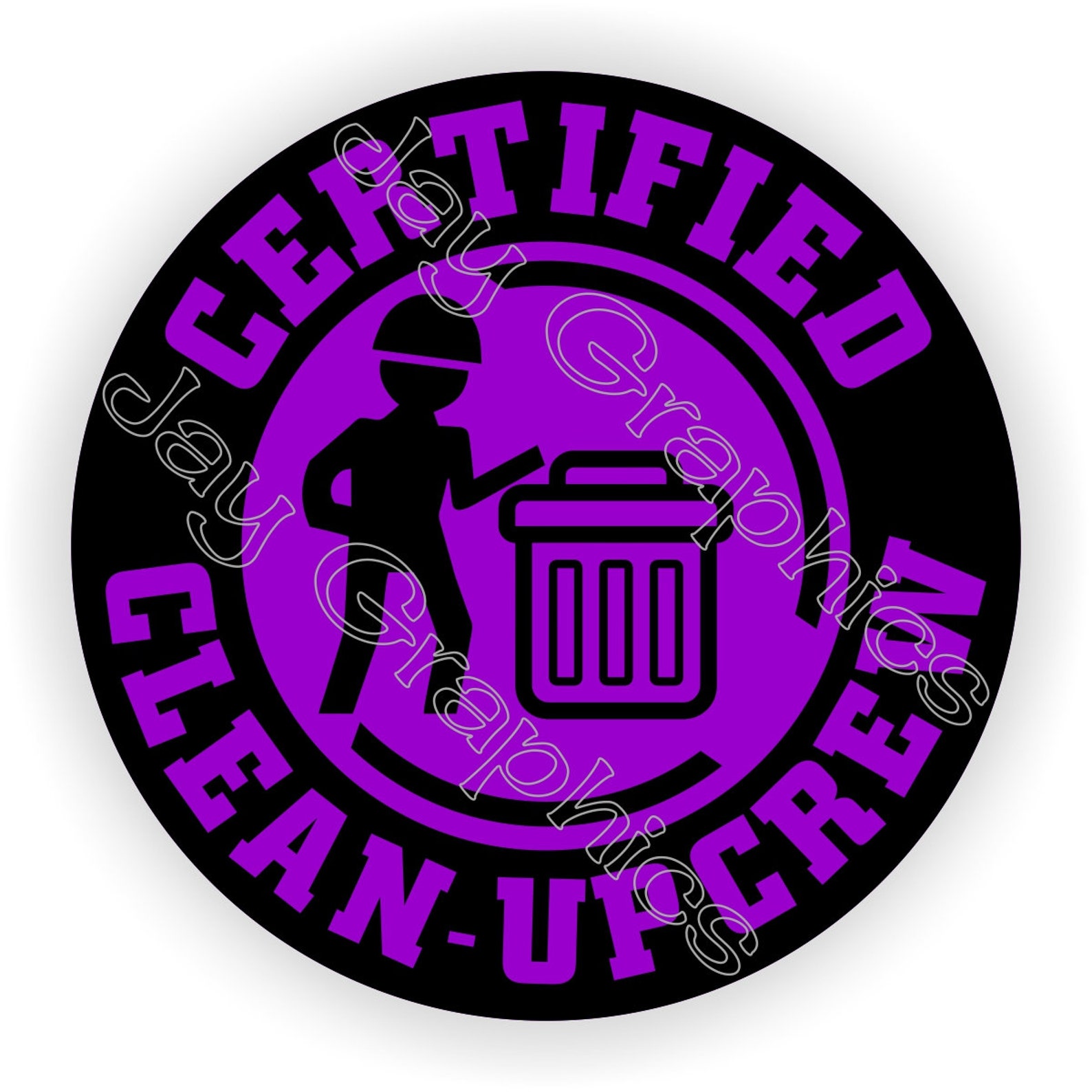 Funny Certified CLEAN UP CREW Hard Hat Sticker Motorcycle | Etsy
