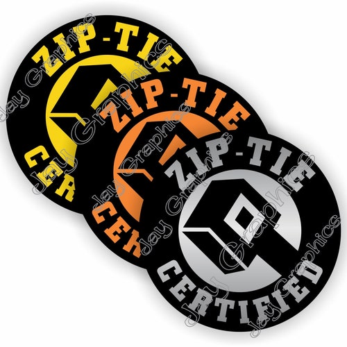 3-pack Zip-tie Certified Funny Hard Hat Stickers Motorcycle | Etsy