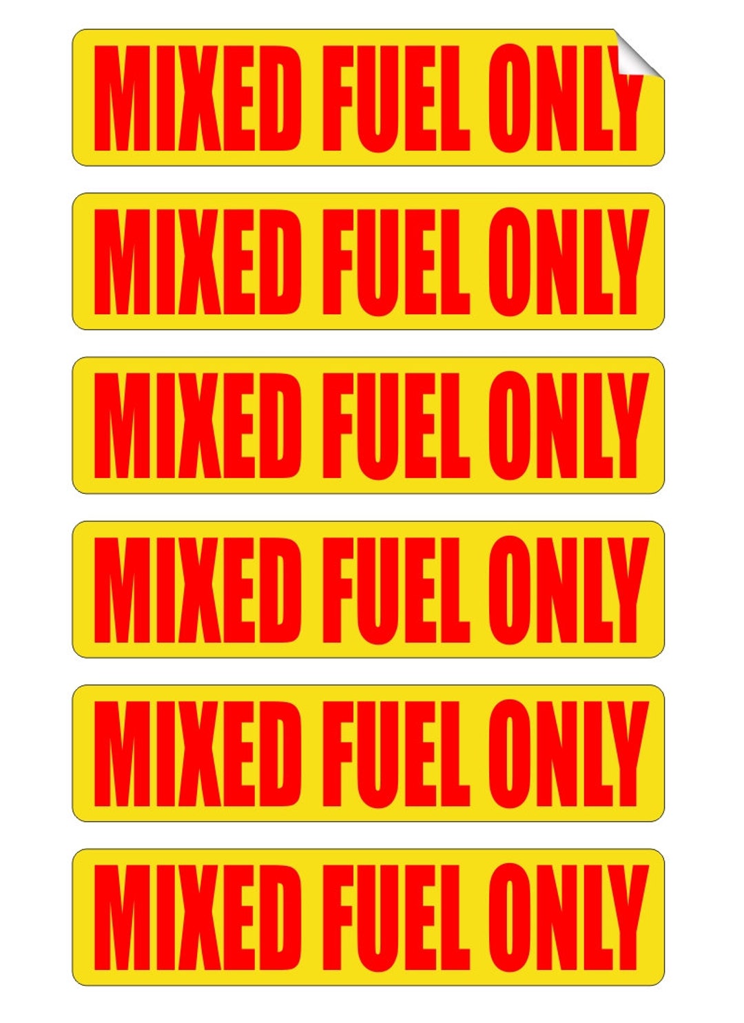 6-pack - MIXED FUEL ONLY Vinyl Stickers Decals Labels | Many Colors ...