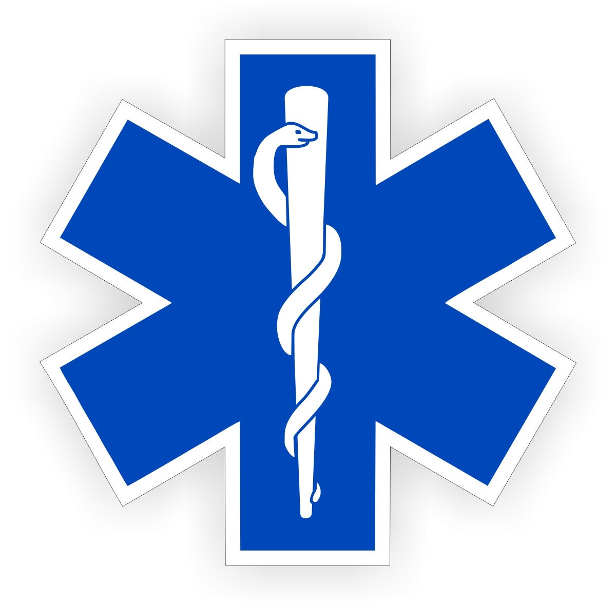 Star of Life Hard Hat Sticker EMT Helmet Decal Paramedic Fire Rescue ...
