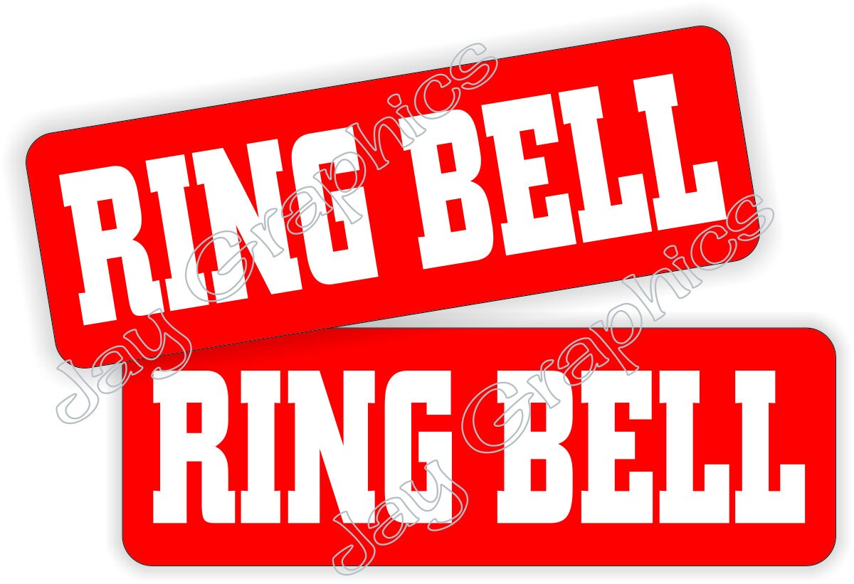 Pair RING BELL 1x3 Vinyl Stickers Doorbell Decal Front - Etsy