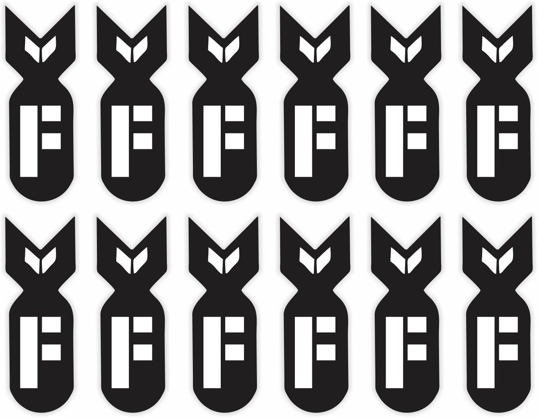 12 Pack Funny F-bomb Hard Hat Stickers | Motorcycle Helmet F BOMB ...