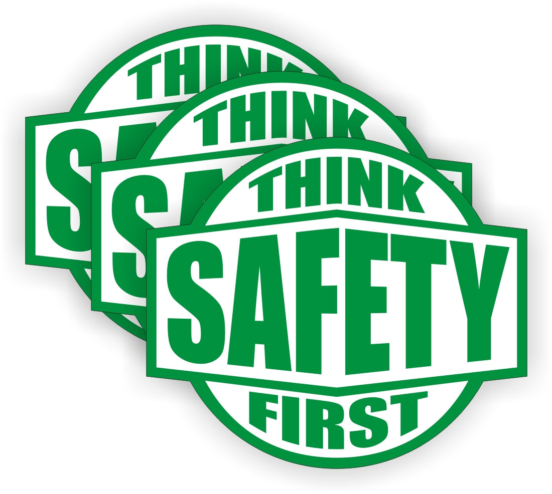 3-pack Think SAFETY FIRST Hard Hat Stickers Vinyl Safety - Etsy