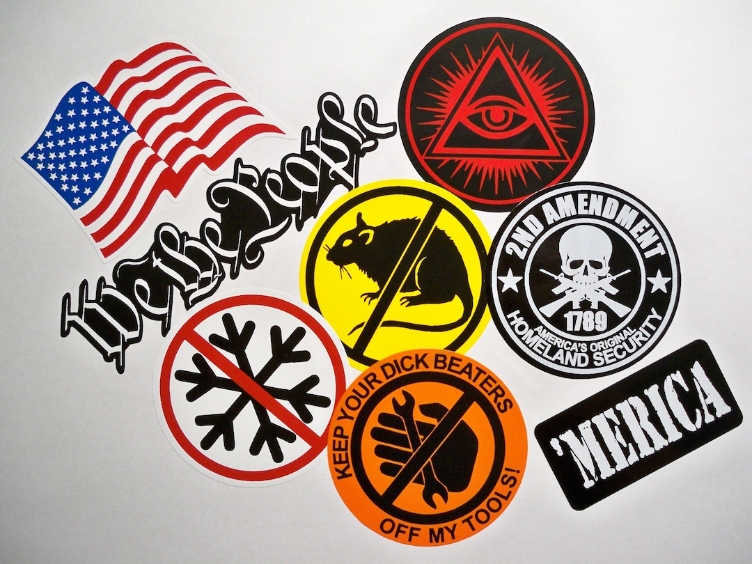 8 Pack Vinyl Hard Hat Stickers \ Funny Construction Helmet Decals \ We ...