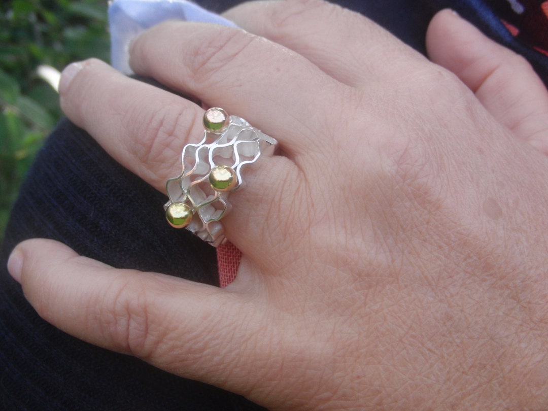 Statement Ring - Gold 19.2k - Sterling Silver Ring - Handmade Ring ...