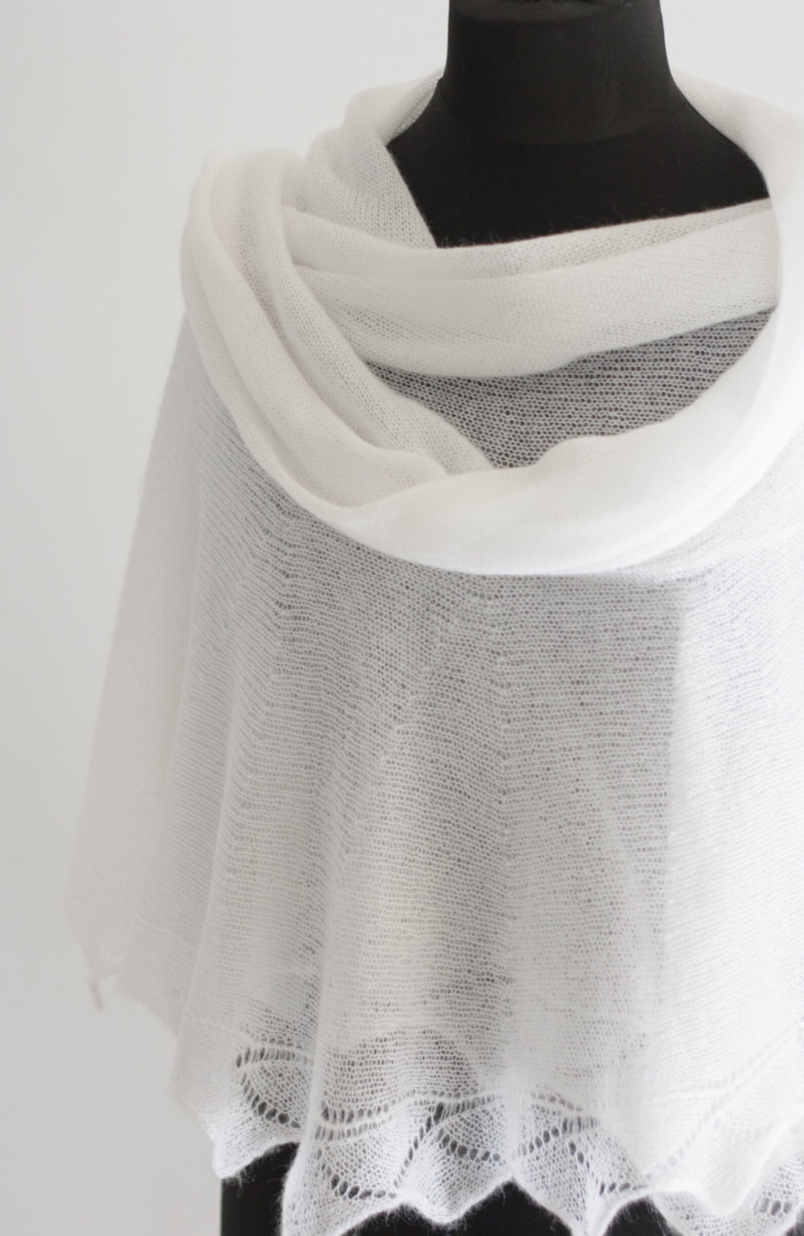 White Knit Bridal Shawl/wedding Shawl/lace Wedding - Etsy