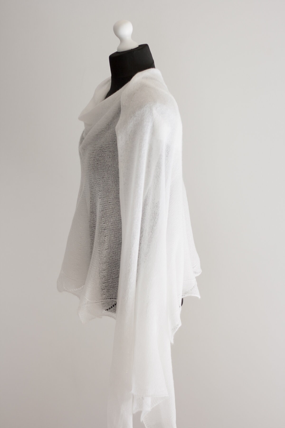 White Knit Bridal Shawl/wedding Shawl/lace Wedding - Etsy