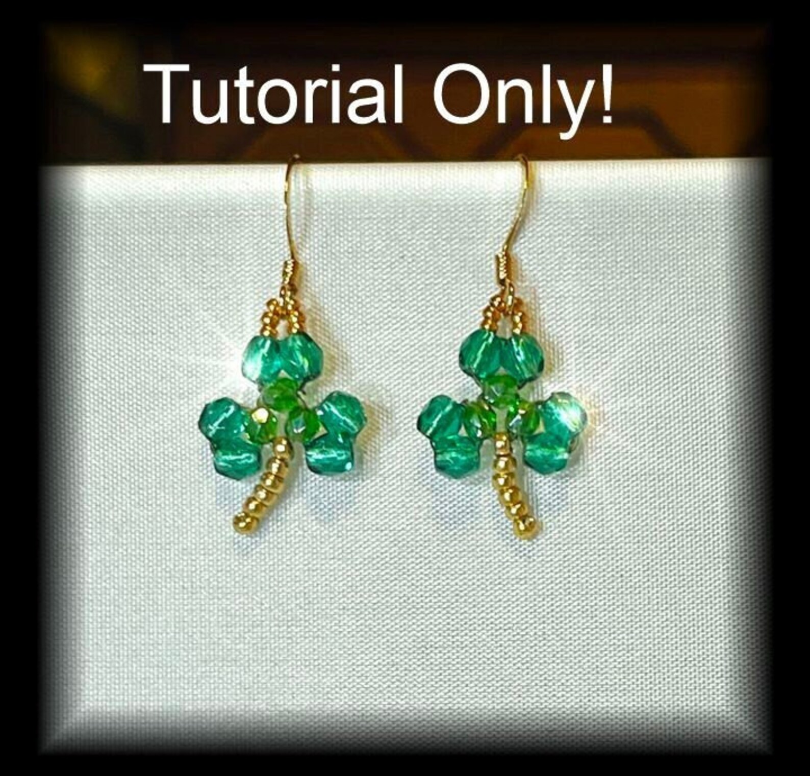 Saint Patrick's Day. Beaded Shamrock Earrings Tutorial. Green Glass ...