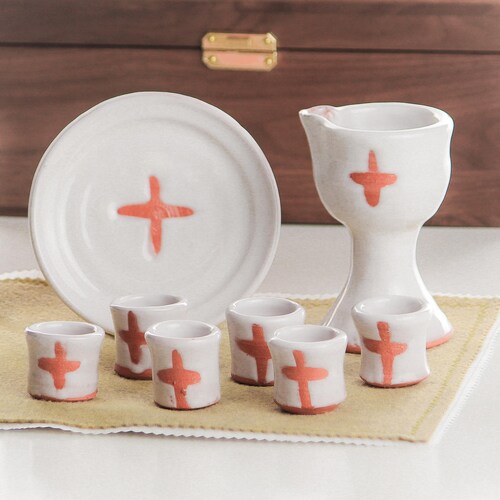 Organist Communion Set Natural Clay Cross | Etsy