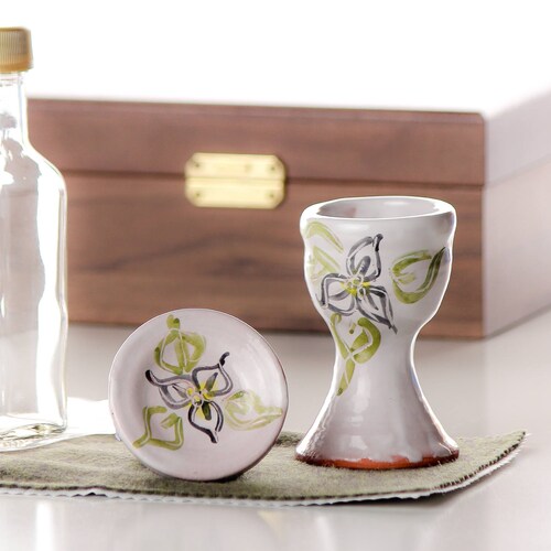 Portable Ceramic Communion Set Blue Waters Visitation Set - Etsy