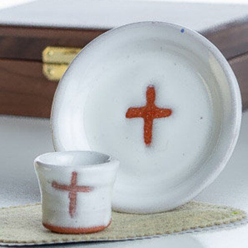 Organist Communion Set Natural Clay Cross | Etsy