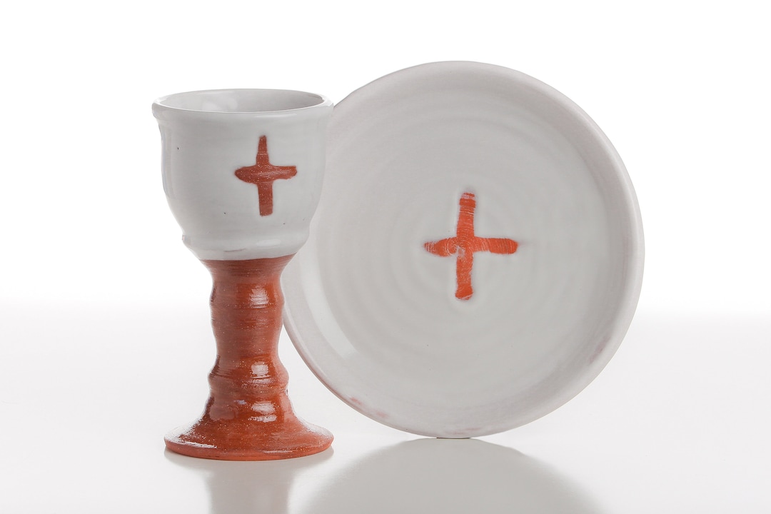 Chalice and Paten - Natural Clay Cross - Etsy