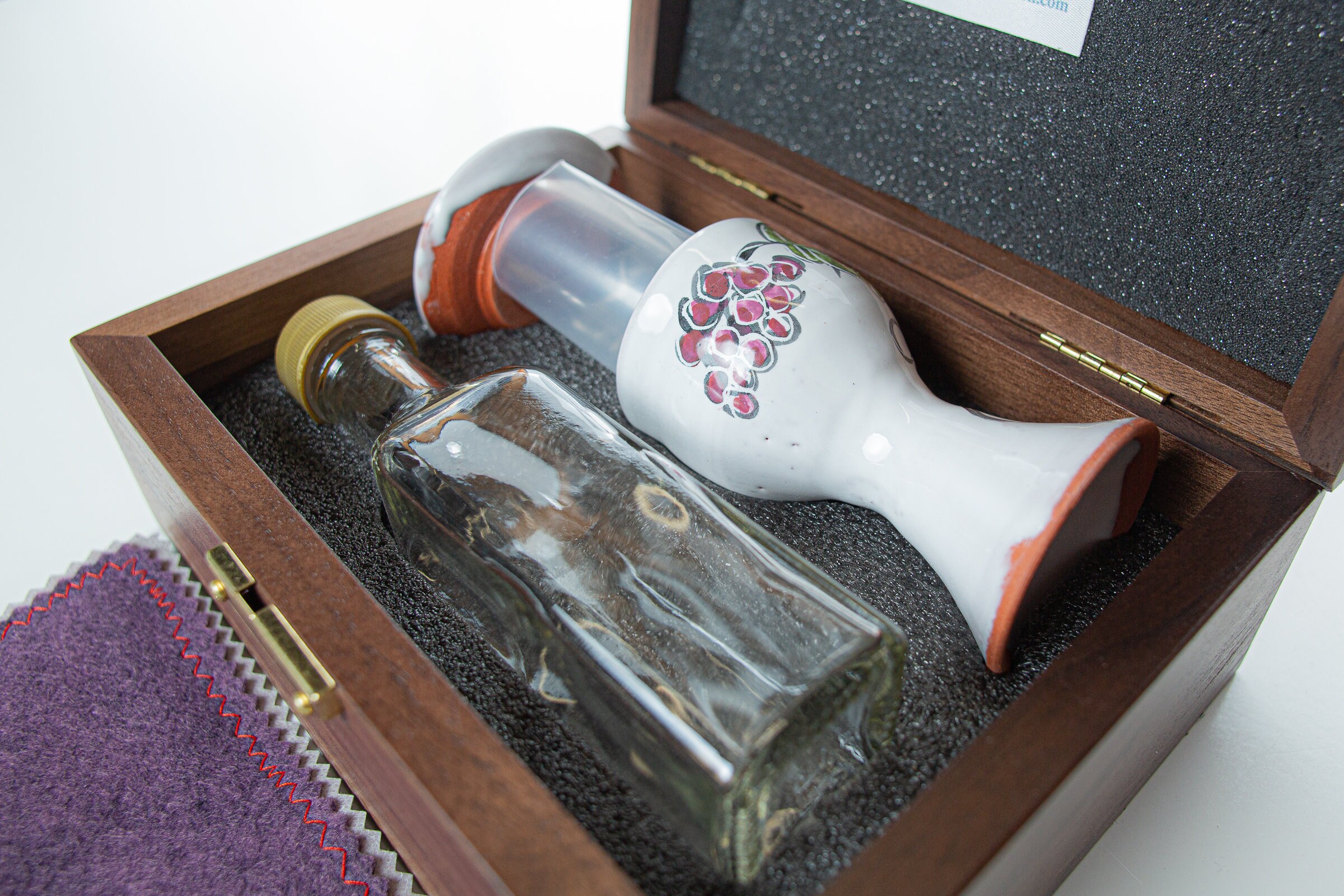 Portable Ceramic Communion Set - Grapes and Wheat Visitation Set - Etsy