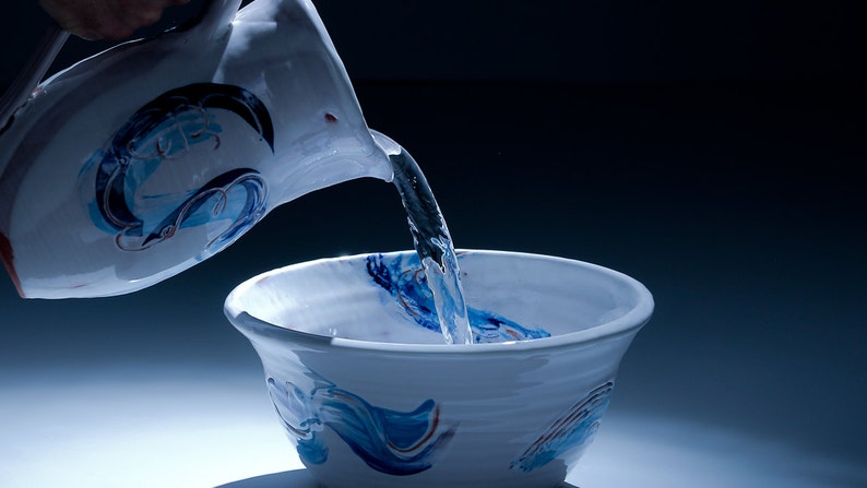 Ceramic Baptismal Bowl and Pitcher - Etsy