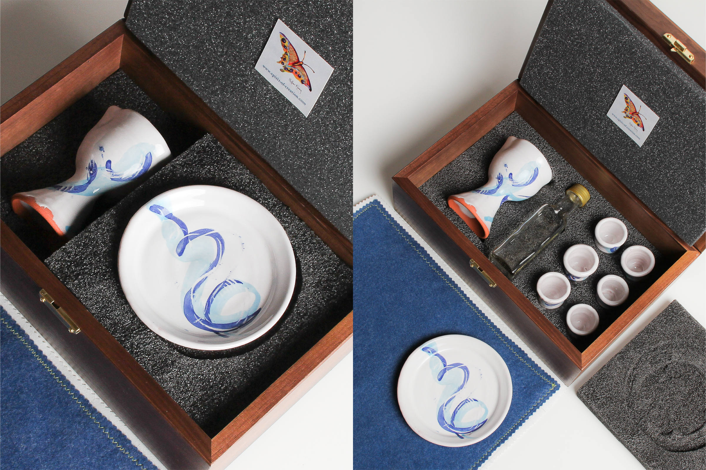 Portable Ceramic Communion Set - Blue Waters Small Group Set - Etsy