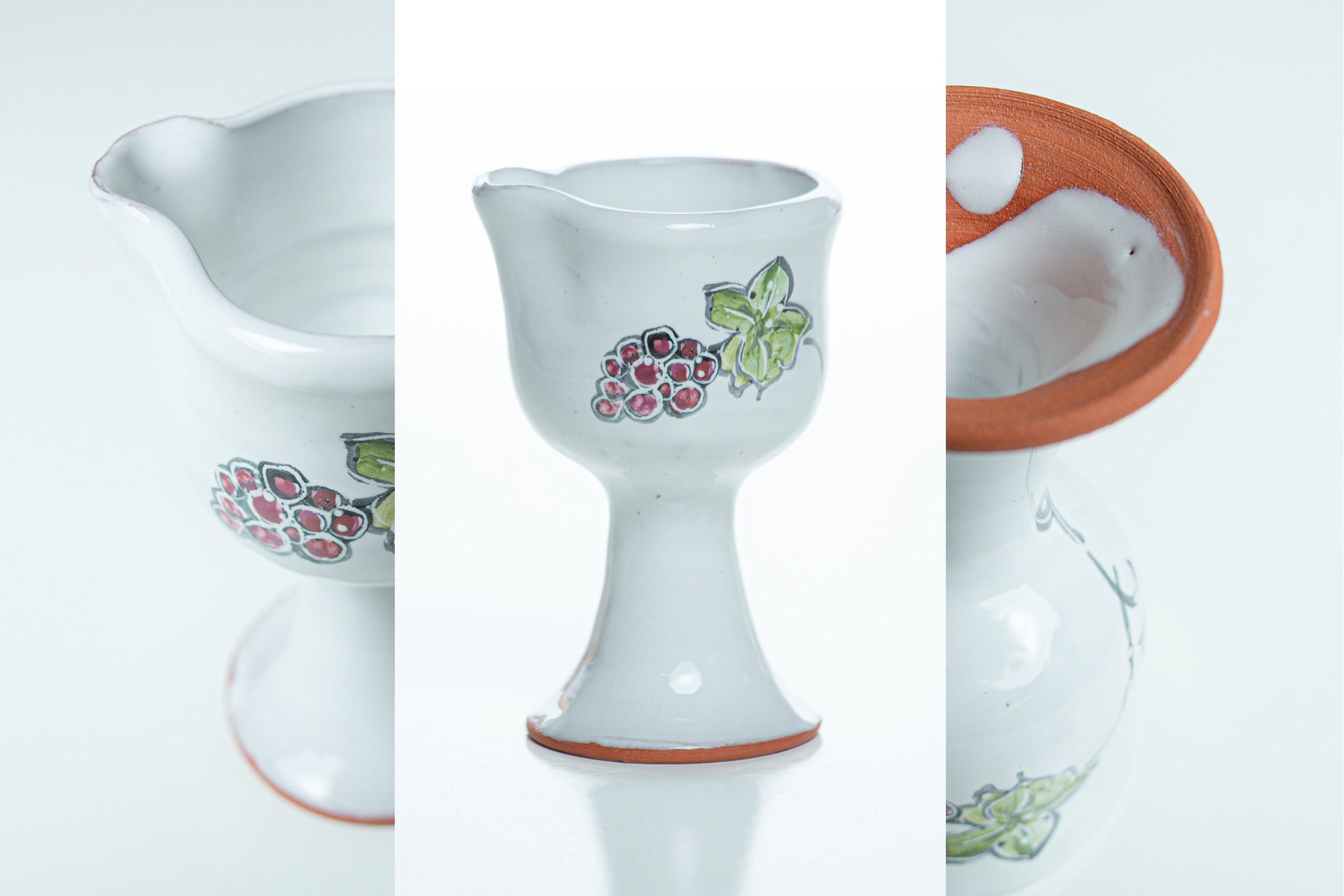 Portable Ceramic Communion Set - Grapes and Wheat Small Group Set - Etsy