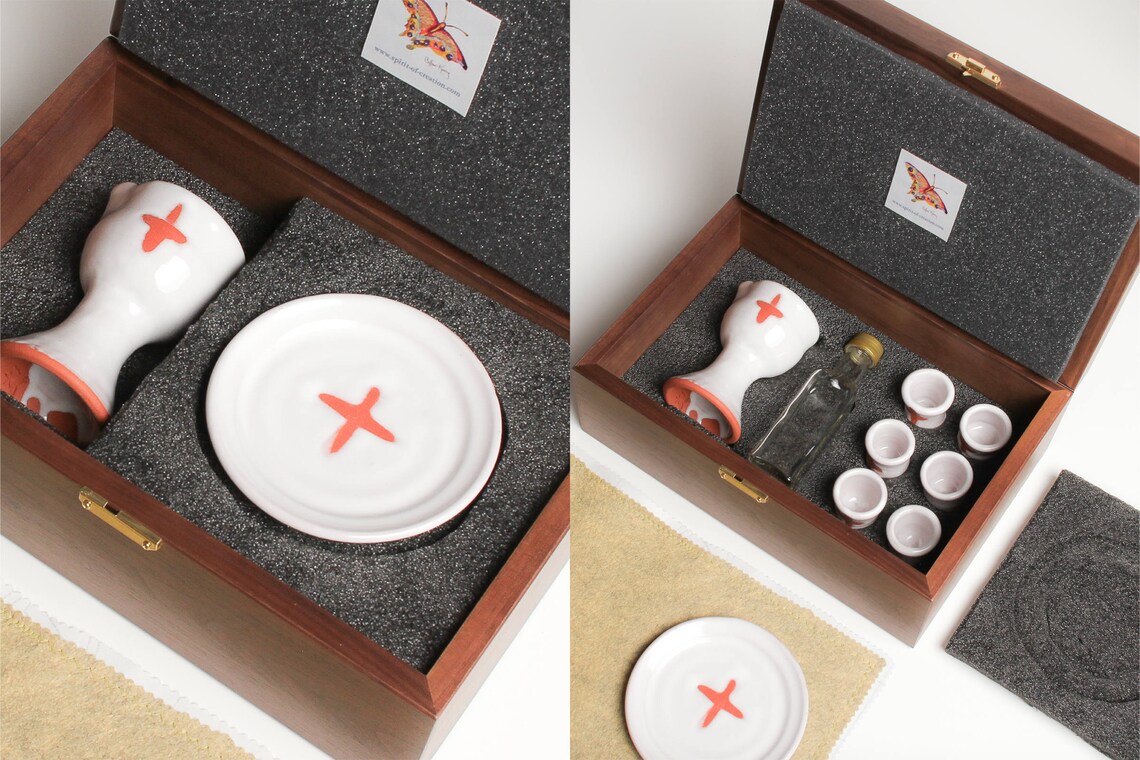 Portable Ceramic Communion Set Natural Clay Cross Small - Etsy