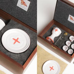 Portable Ceramic Communion Set - Natural Clay Cross Small Group Set - Etsy