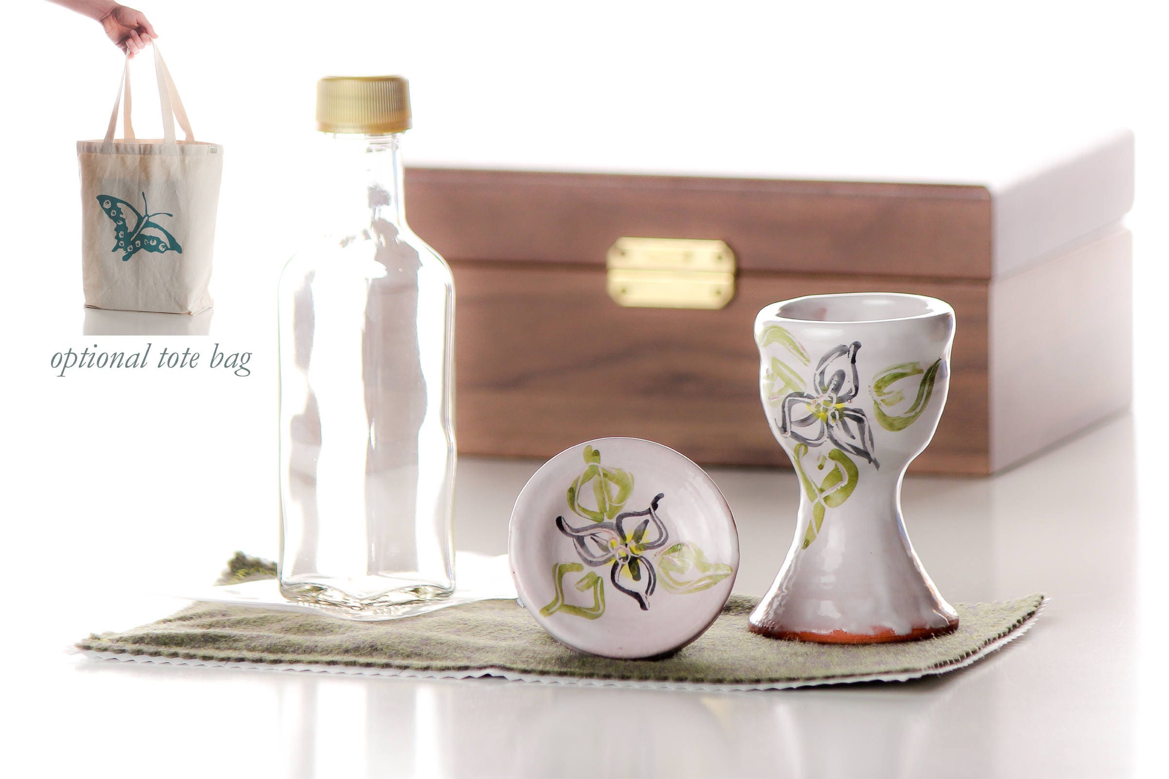 Portable Ceramic Communion Set - Trillium Visitation Set - Etsy