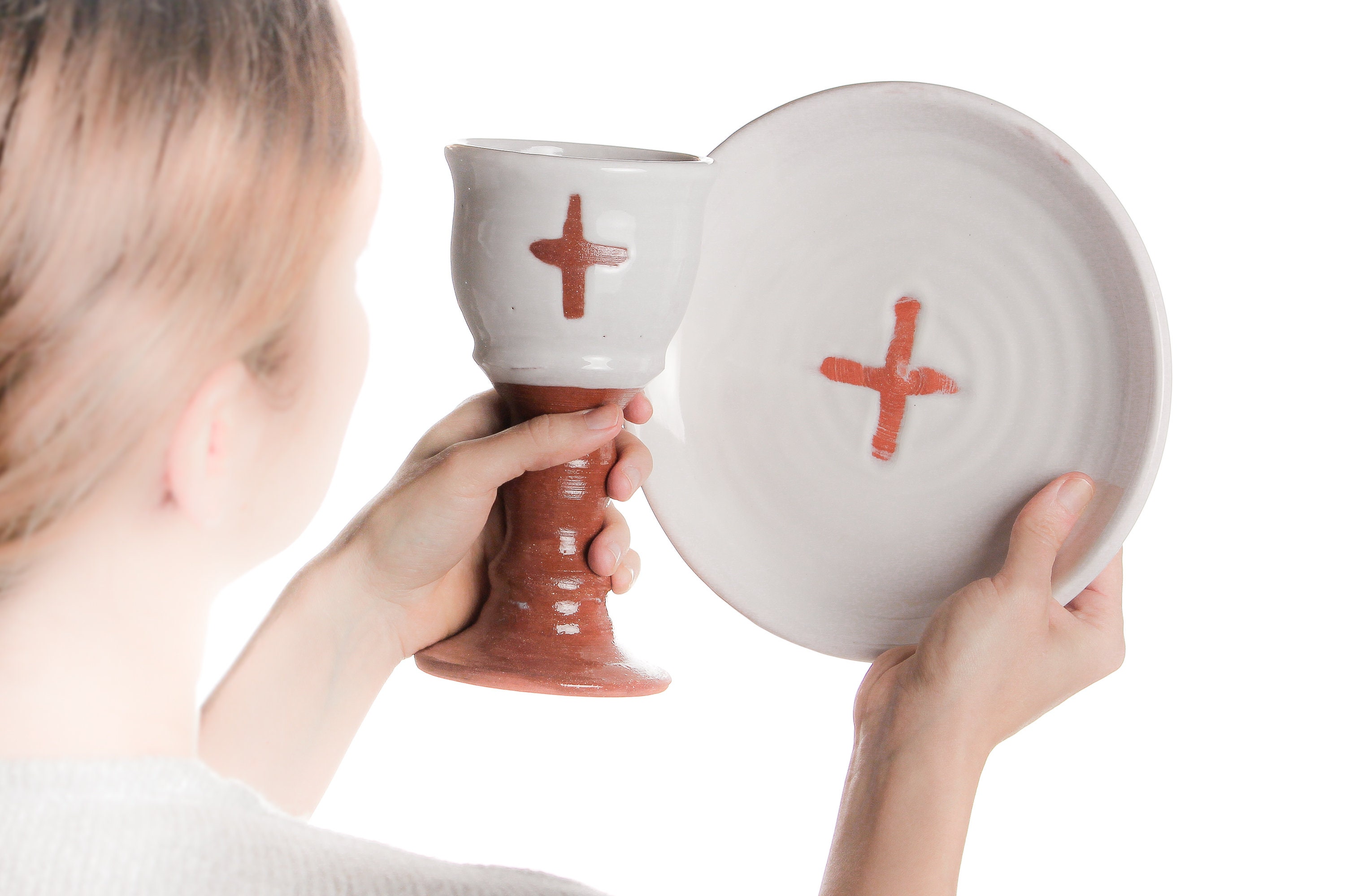 Chalice and Paten - Natural Clay Cross - Etsy