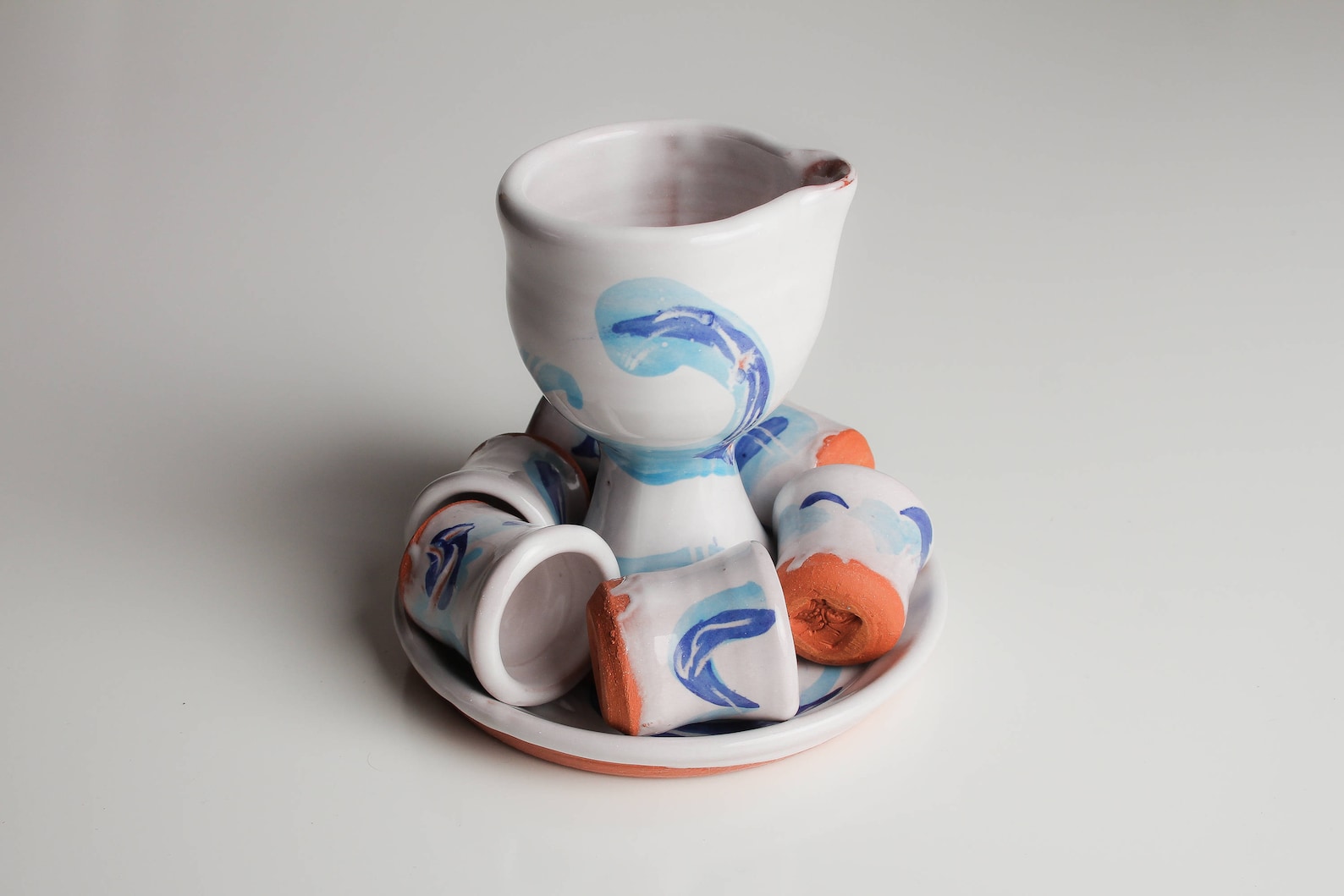 Portable Ceramic Communion Set - Blue Waters Small Group Set - Etsy