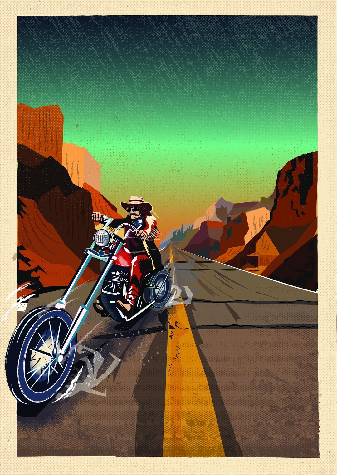 Easy Rider Americana Motorcycle Motorbike A3 Poster on Card - Etsy