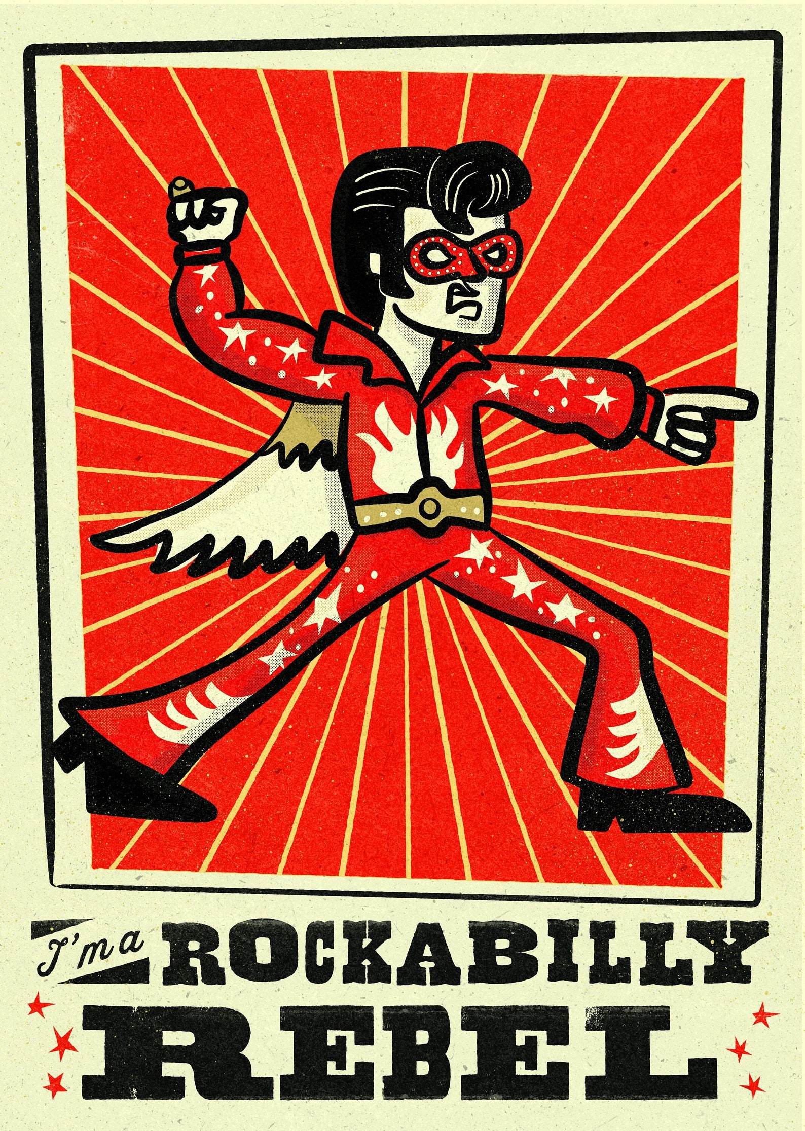 Rockabilly Rebel Orion Elvis A3 Limited Edition Country Art Print by ...