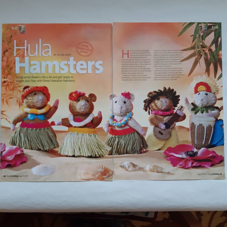 Alan Dart Knitting Pattern Hula Hamsters Mice Knit Pattern - Etsy
