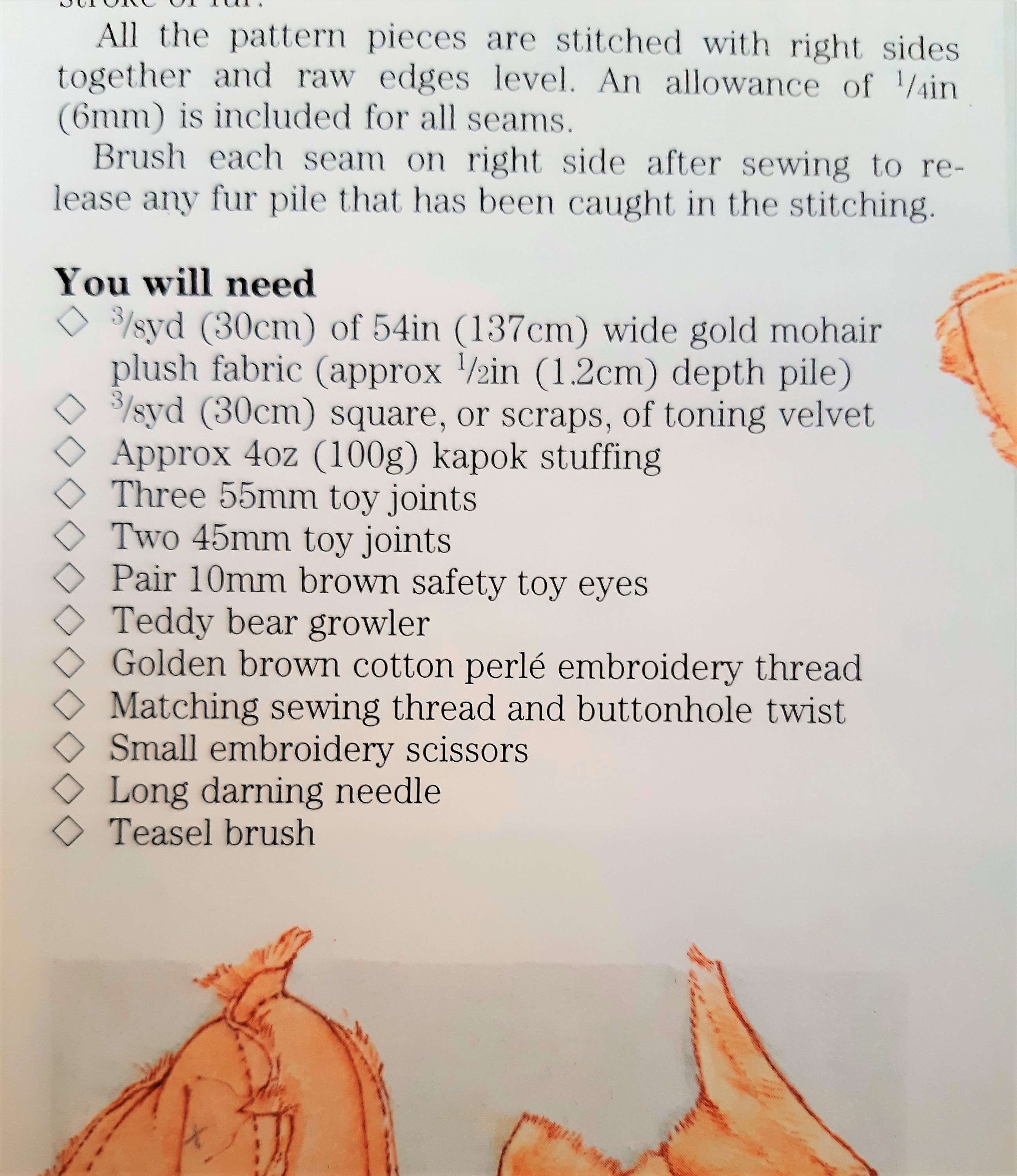 Teddy Bear Sewing PDF Pattern Tutorial Traditional Teddy Plush Bear 35 ...