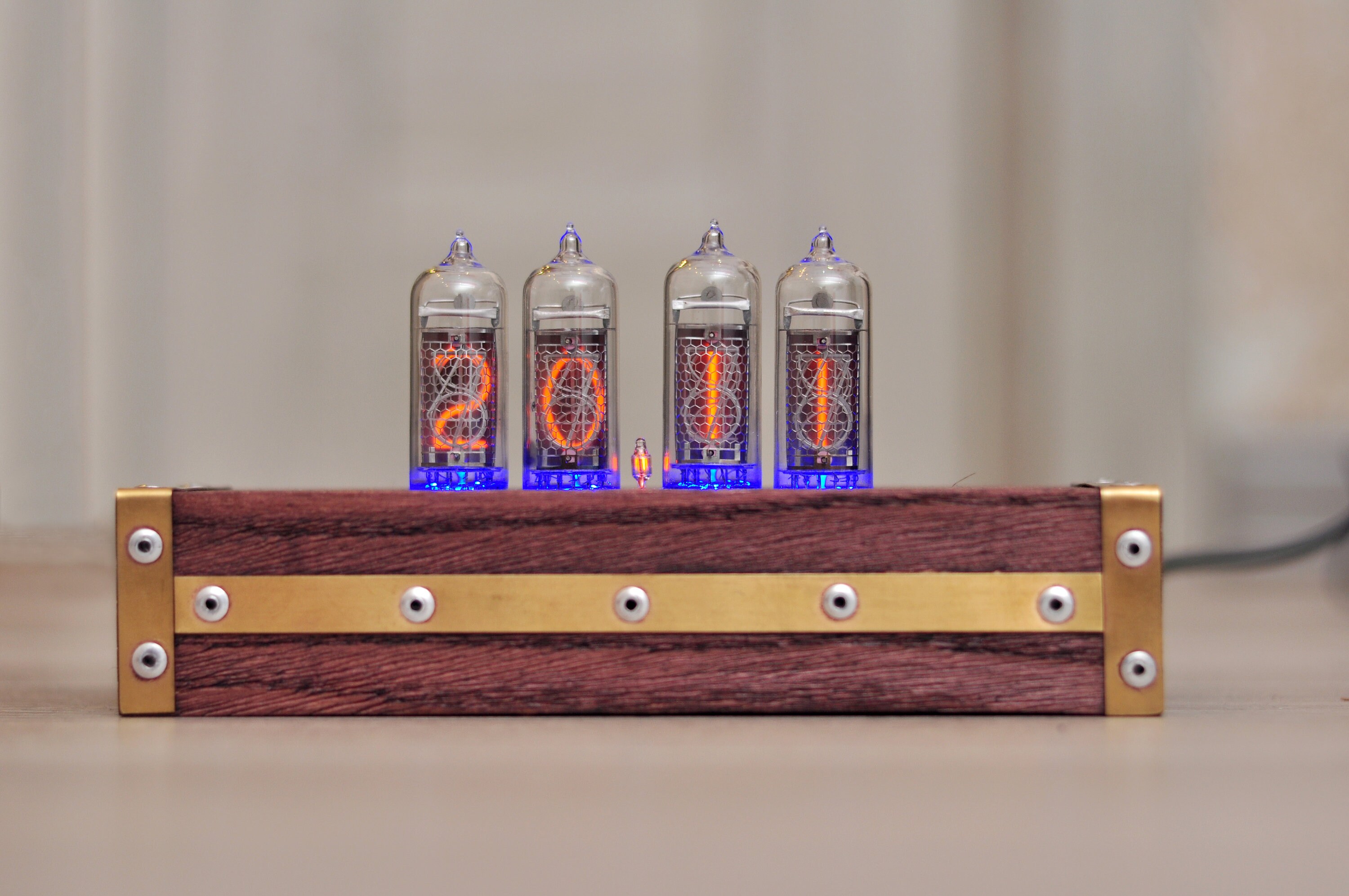 Nixie Tube Clock 4x IN-14 Retro Desk Vintage Table Nixie Clock ...