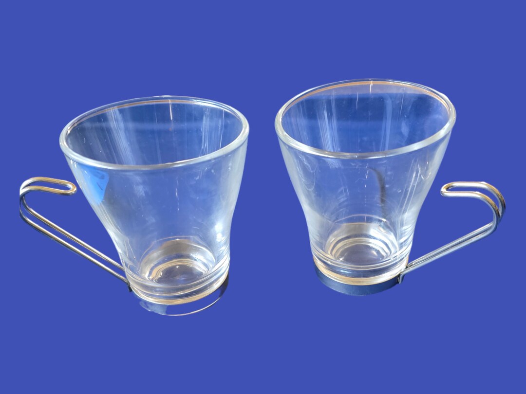 Pair of Vitrosak Coffe/tea Glass Mugs From Italy - Etsy