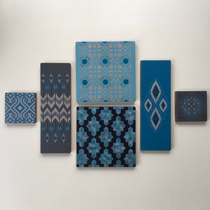 Aztec/ Tribal Decor- Wall Art in Teal,turquoise,grey and Black - Etsy