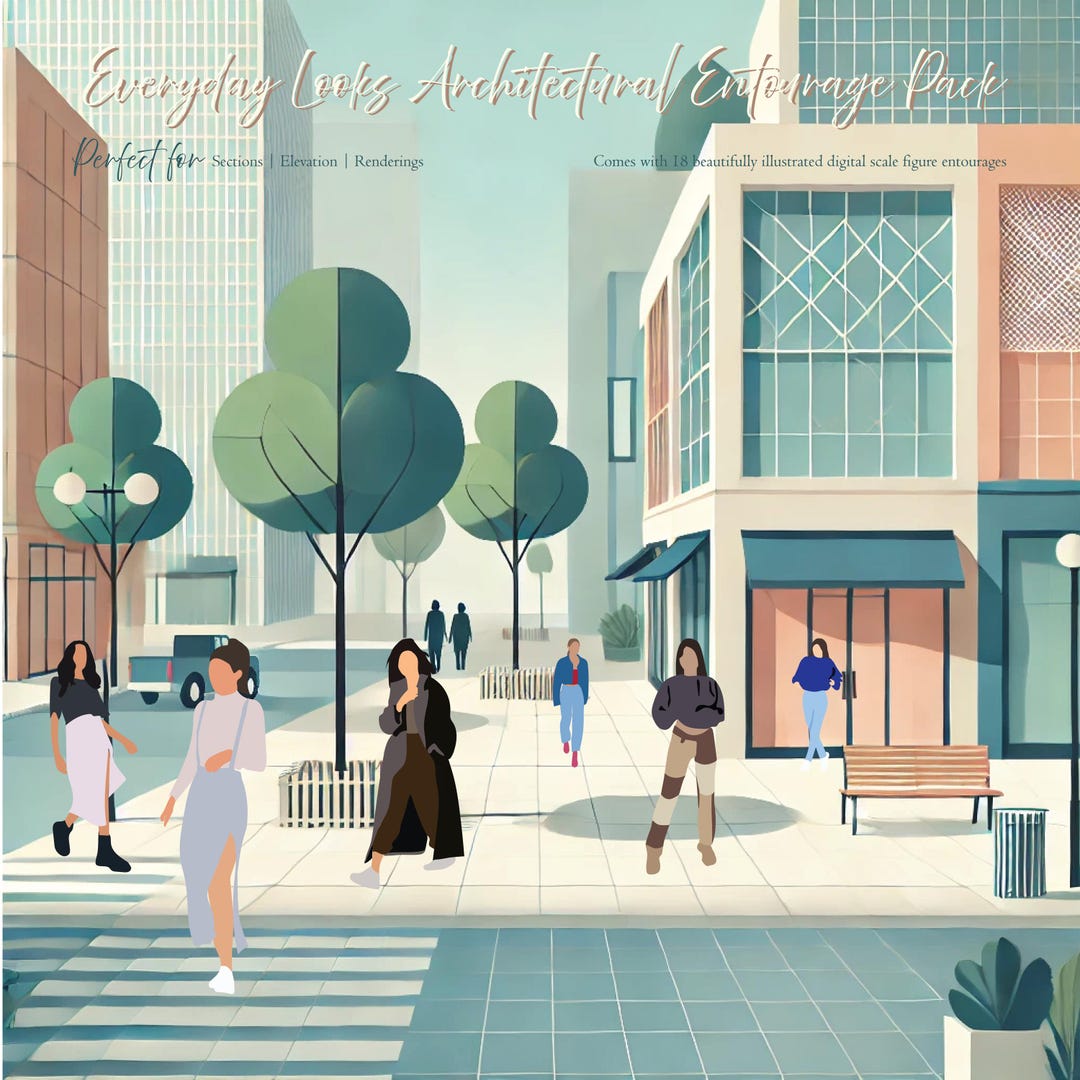 Minimalist Architecture Digital Vector Scale Figures for Stylish ...