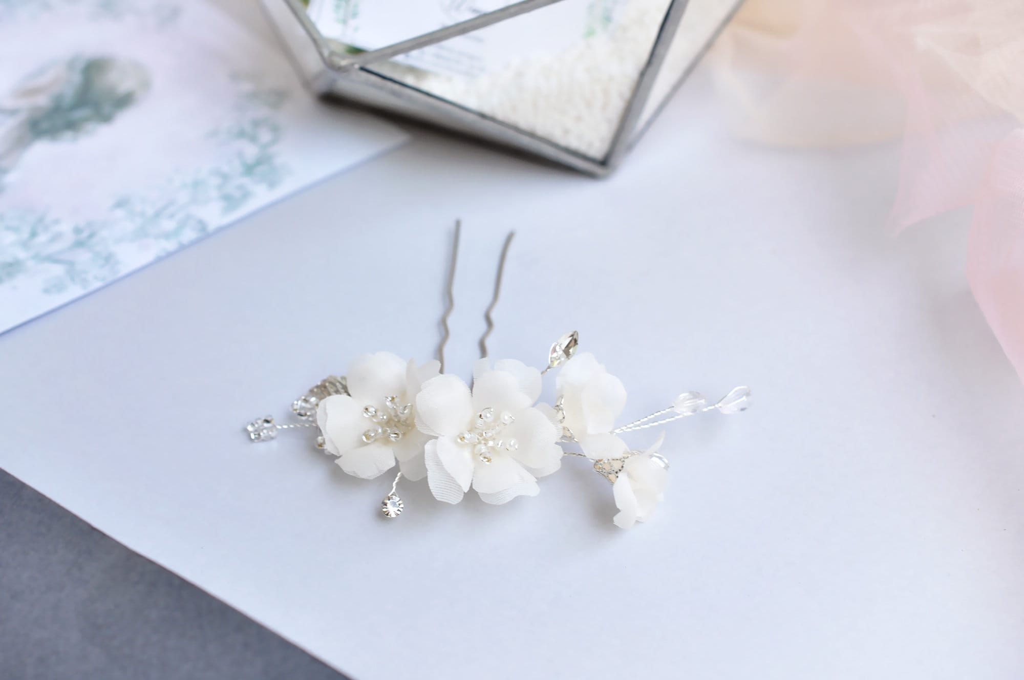 Flower Hair Pin Bridal Hair Accessory silk flower Headpiece | Etsy