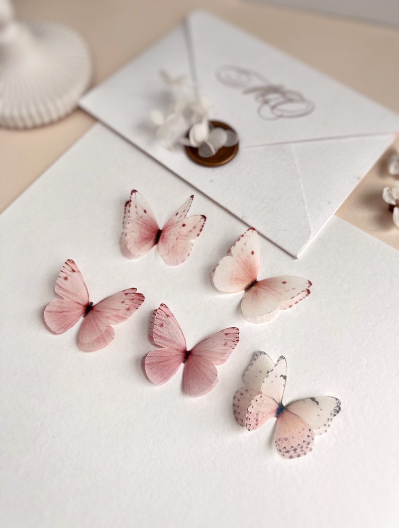 Bridesmaid Set Pink Butterflies Floral Hair Piece Blush - Etsy