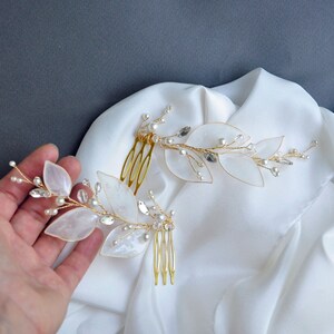Wedding Back Headpiece Bridal Hair Comb Greek Leaf Comb Pearl Boho ...