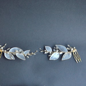 Wedding Back Headpiece Bridal Hair Comb Greek Leaf Comb Pearl Boho ...