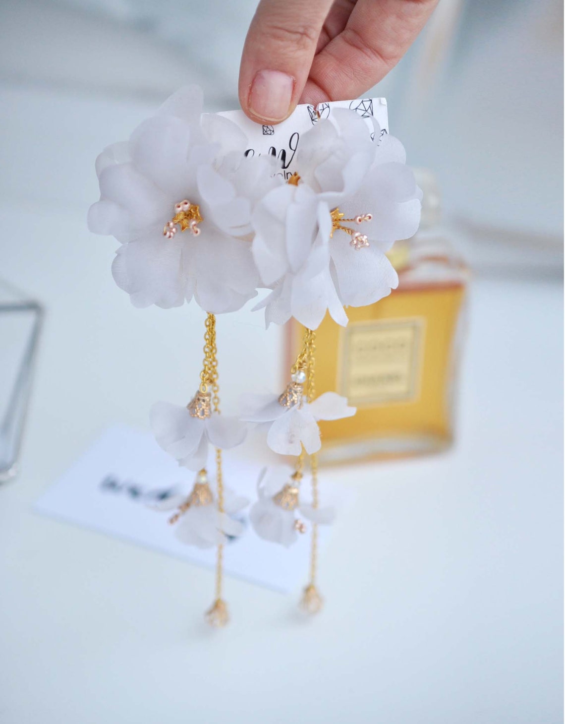 Extra Long Earrings large statement earrings dusty peach | Etsy