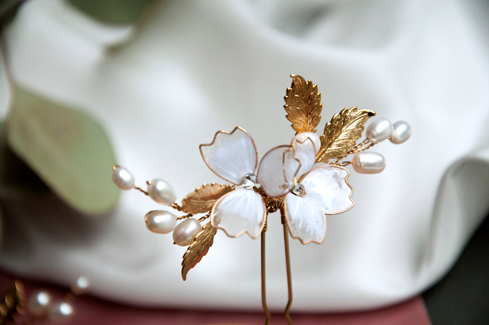 Floral Hair Pins Flower Hairpiece Bridal Hair Pin Golden - Etsy