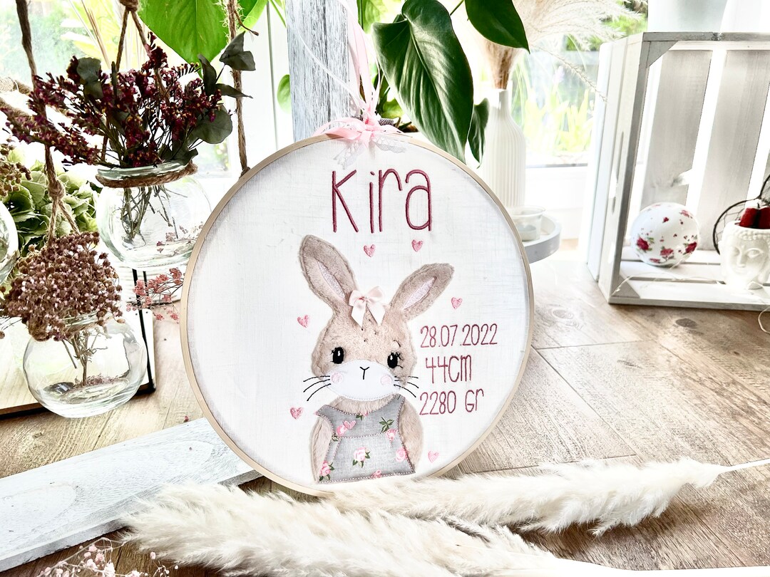 Rabbit Leni Name Decoration Frame Personalized for Birth Gift - Etsy