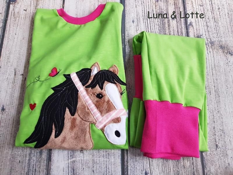 Caballo Pony Pijama Verde Rosa Talla 80-146 Niños Bebé | Etsy