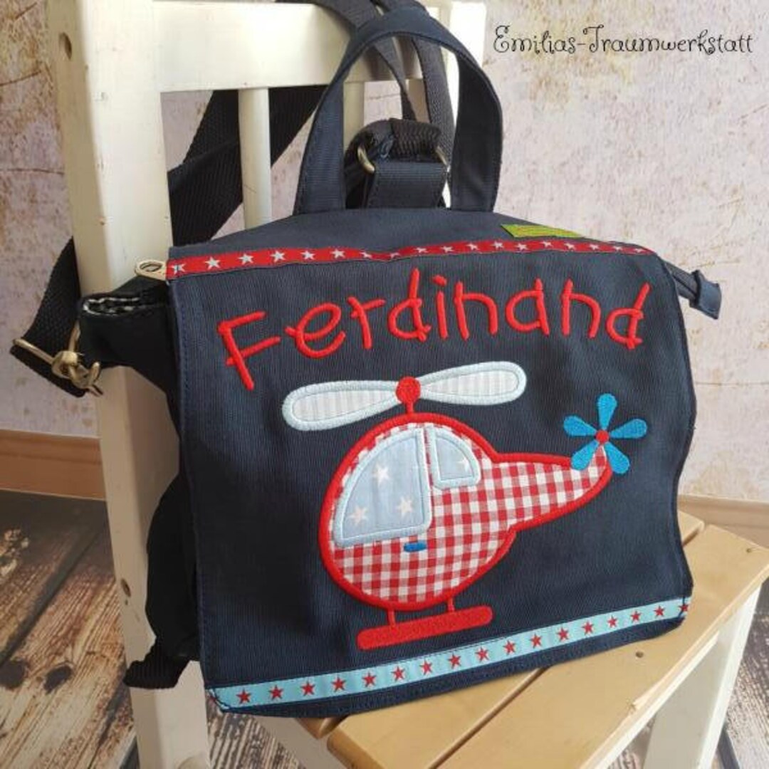 Helicopter, Helicopter, Nursery Backpack, Heli, Backpack,name, Name - Etsy