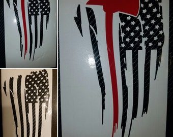 Flag axe decal | Etsy