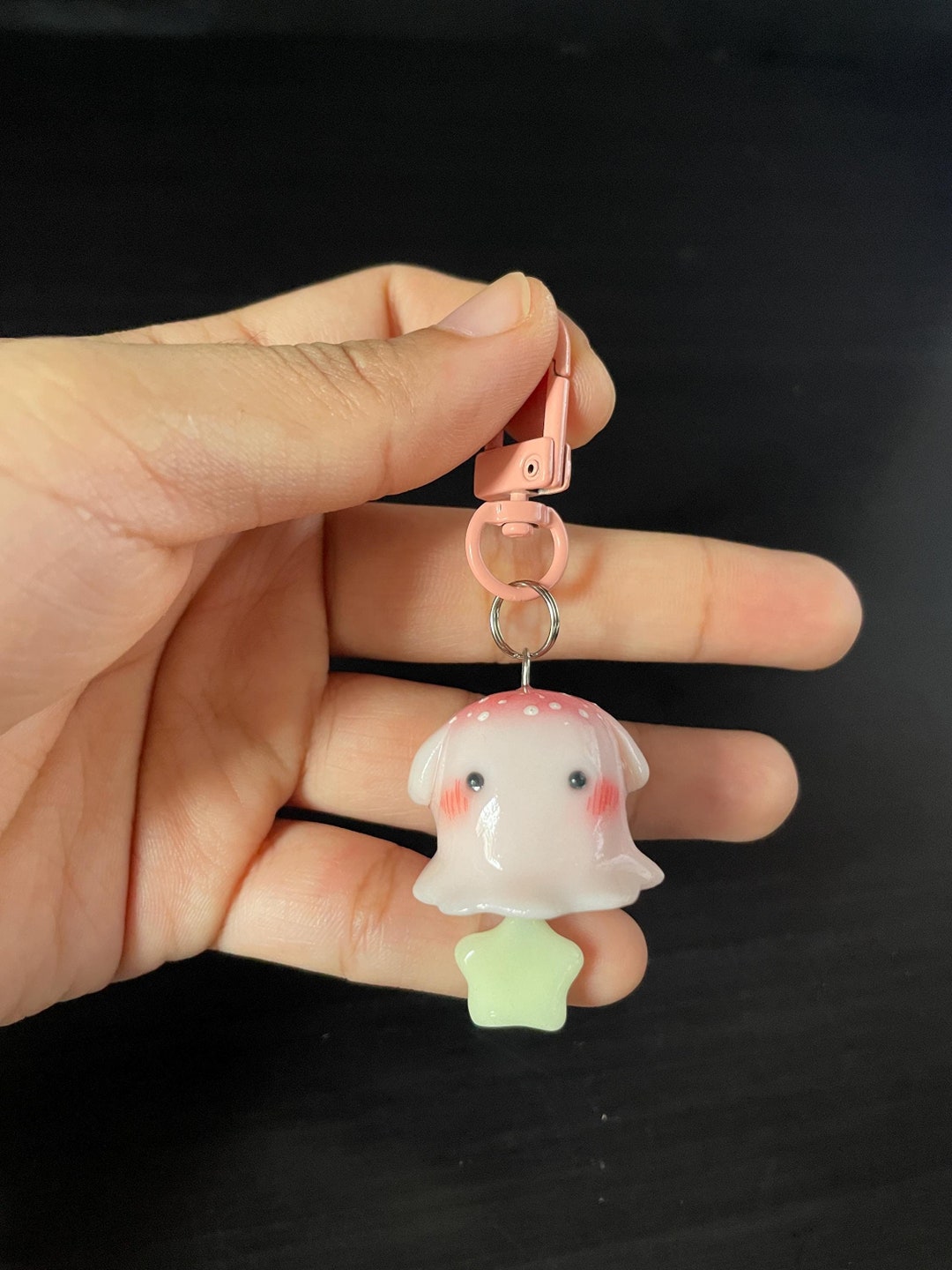Handmade Dumbo Octopus Keychain Adorable Polymer Clay Bag Charm With ...