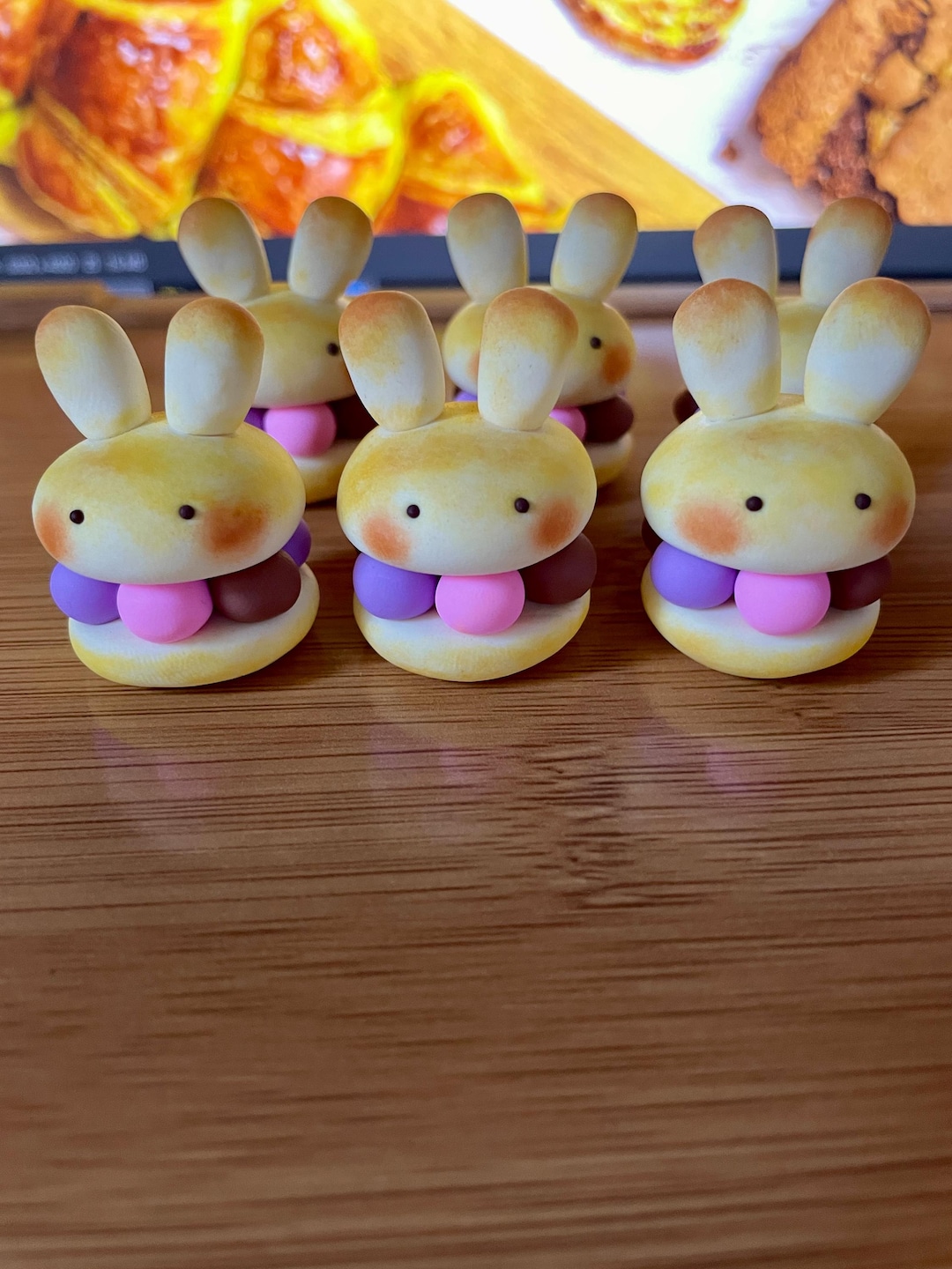 Handmade Polymer Clay Pastry Animal Charms – Cute Miniature Dessert ...