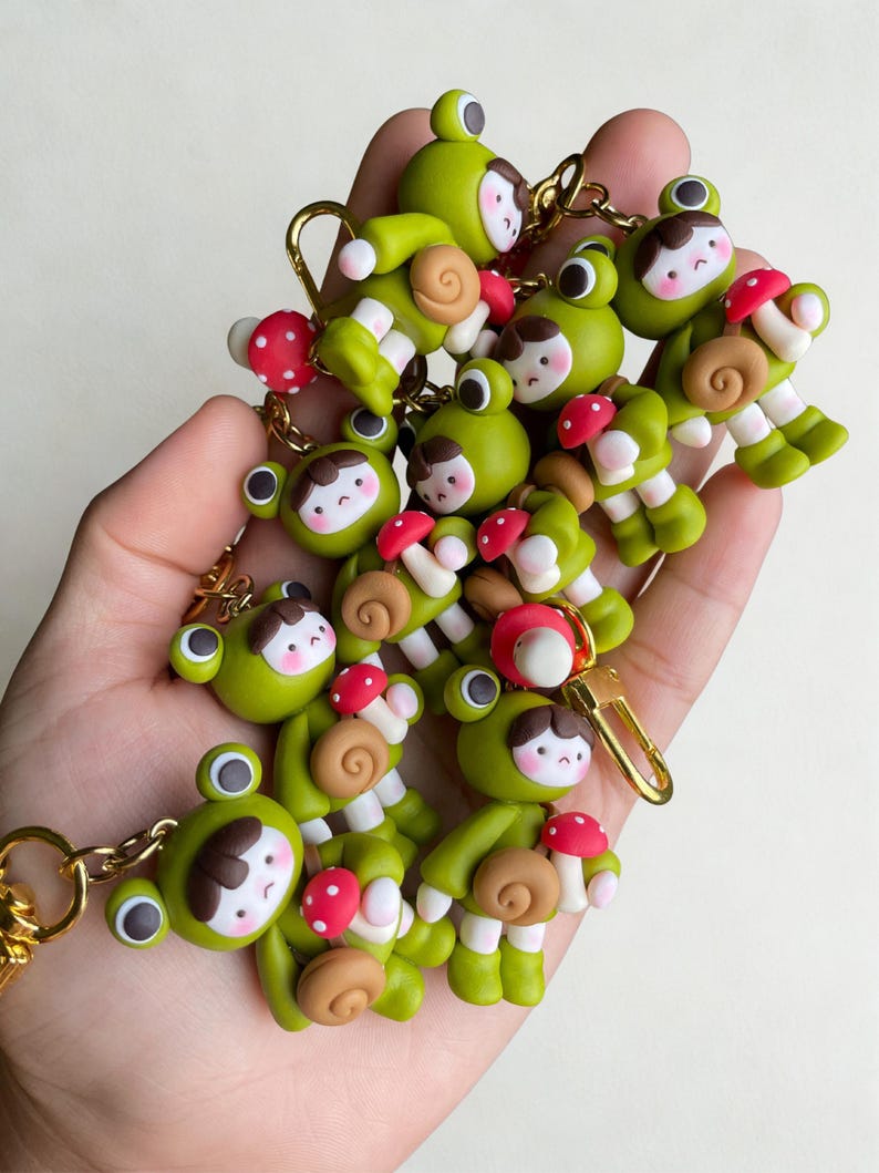 Handmade Frog Chibi Polymer Clay Original Character - Etsy
