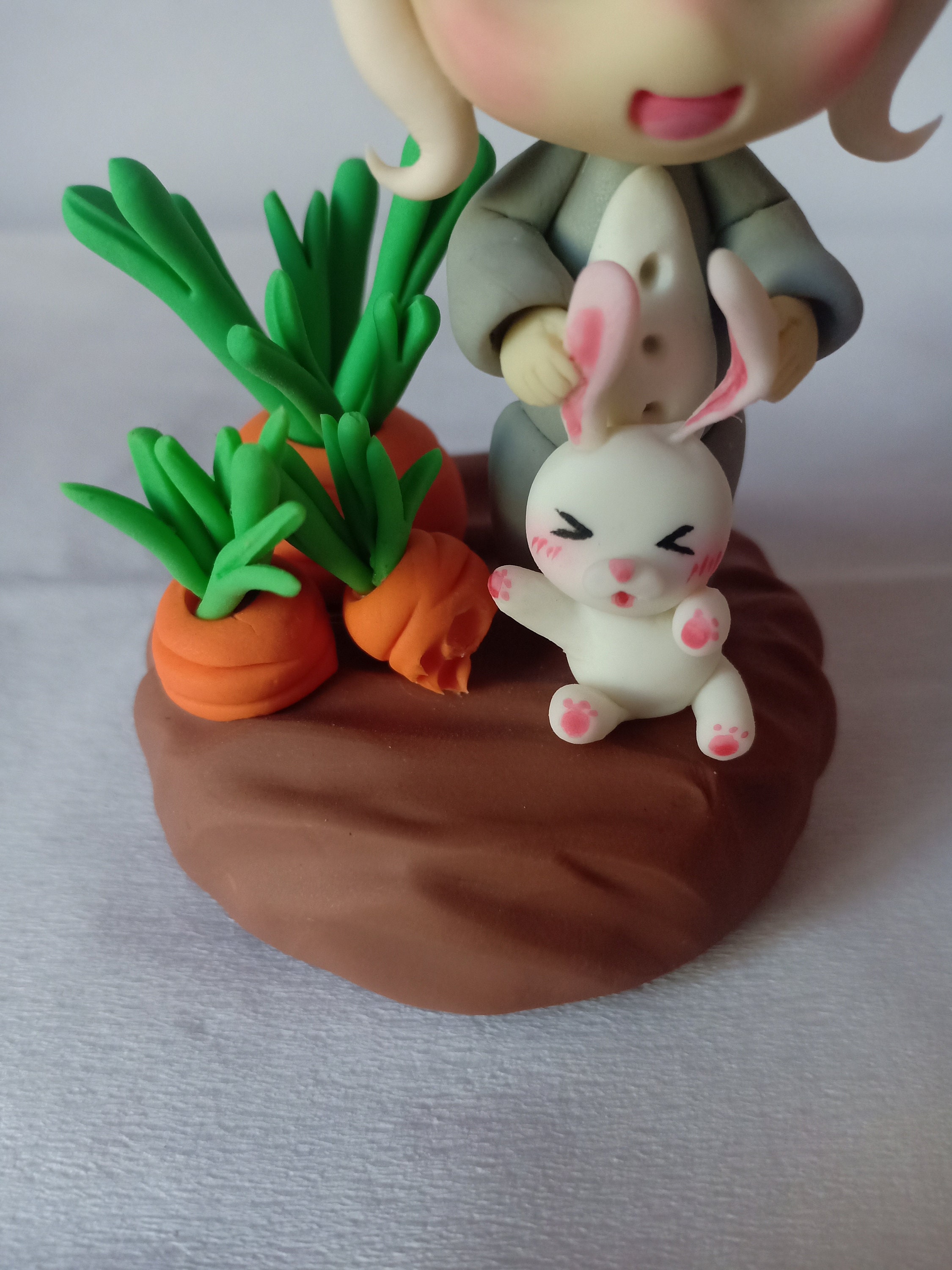 Cute chibi bunny onesie figurine cute bunny cute rabbit | Etsy