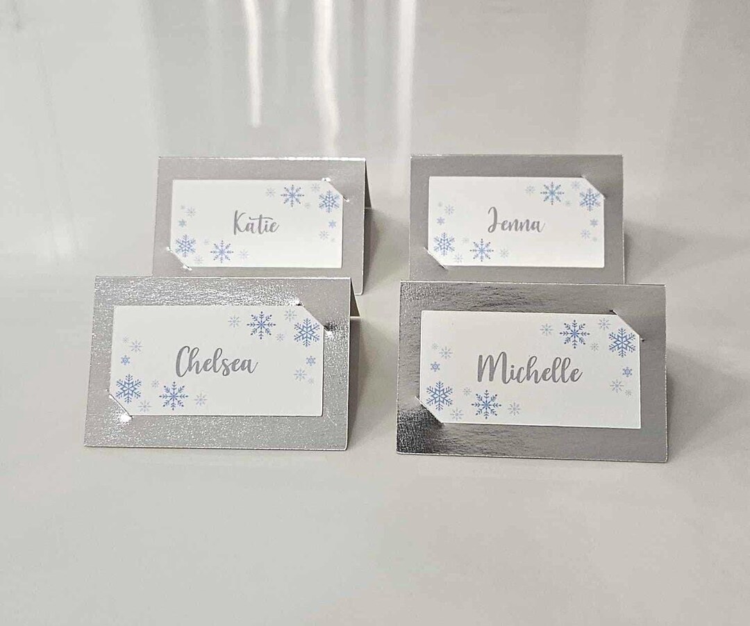 Snowflake Place Cards | Personalized Custom Option Available | Winter ...