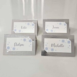 Snowflake Place Cards | Personalized Custom Option Available | Winter ...